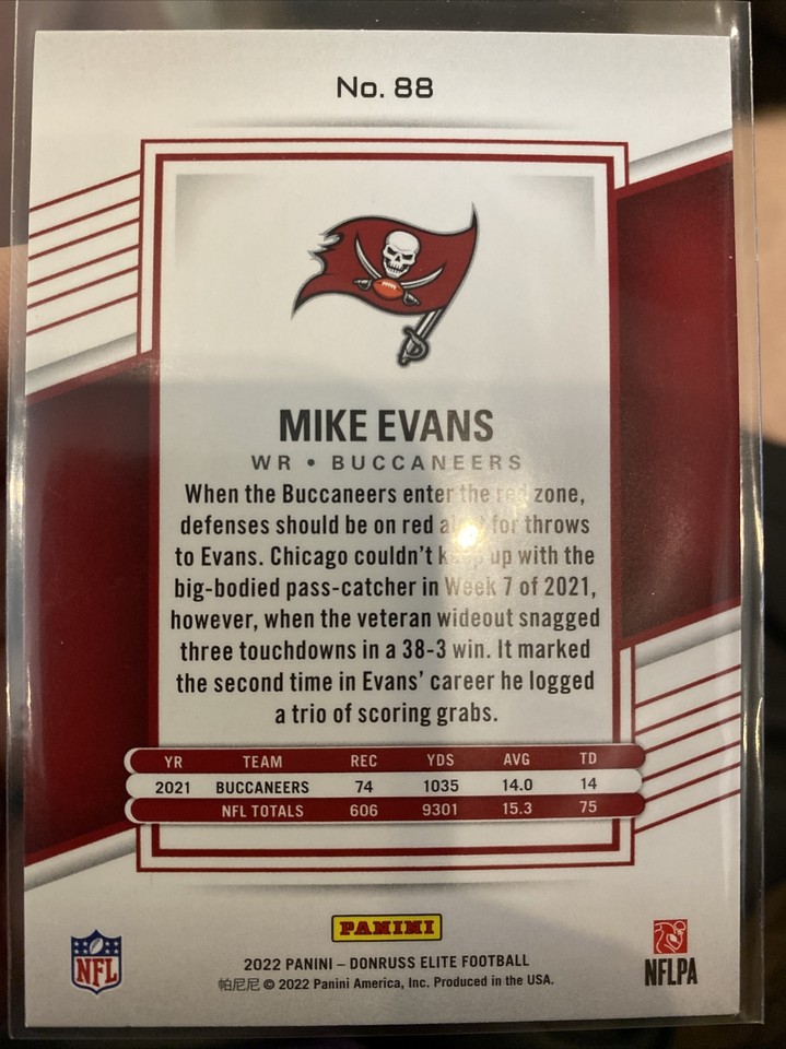 2022 Donruss Elite Football #88 Mike Evans Tampa Bay Buccaneers Mint 🔥💎 ...