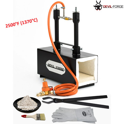 DEVIL-FORGE DFPROF2b Gas Propane Forge Farrier Burner Furnace +Tongs ...