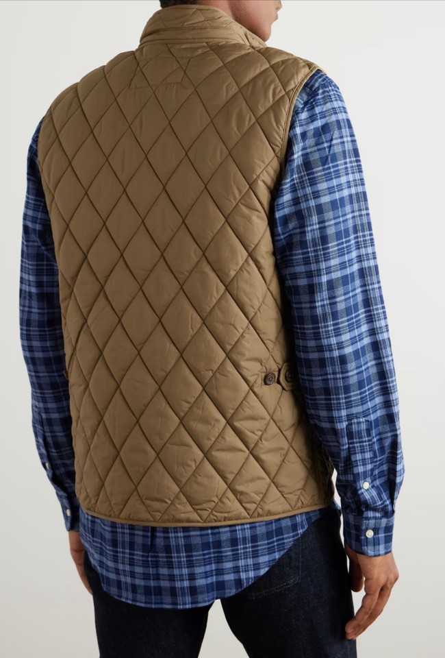 NWT Polo Ralph Lauren Big & Tall KHAKI TAN Quilted Vest w/ BROWN ...