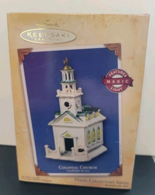 2004 Hallmark COLONIAL Church Steeple Ornament w/ Light Magic ...