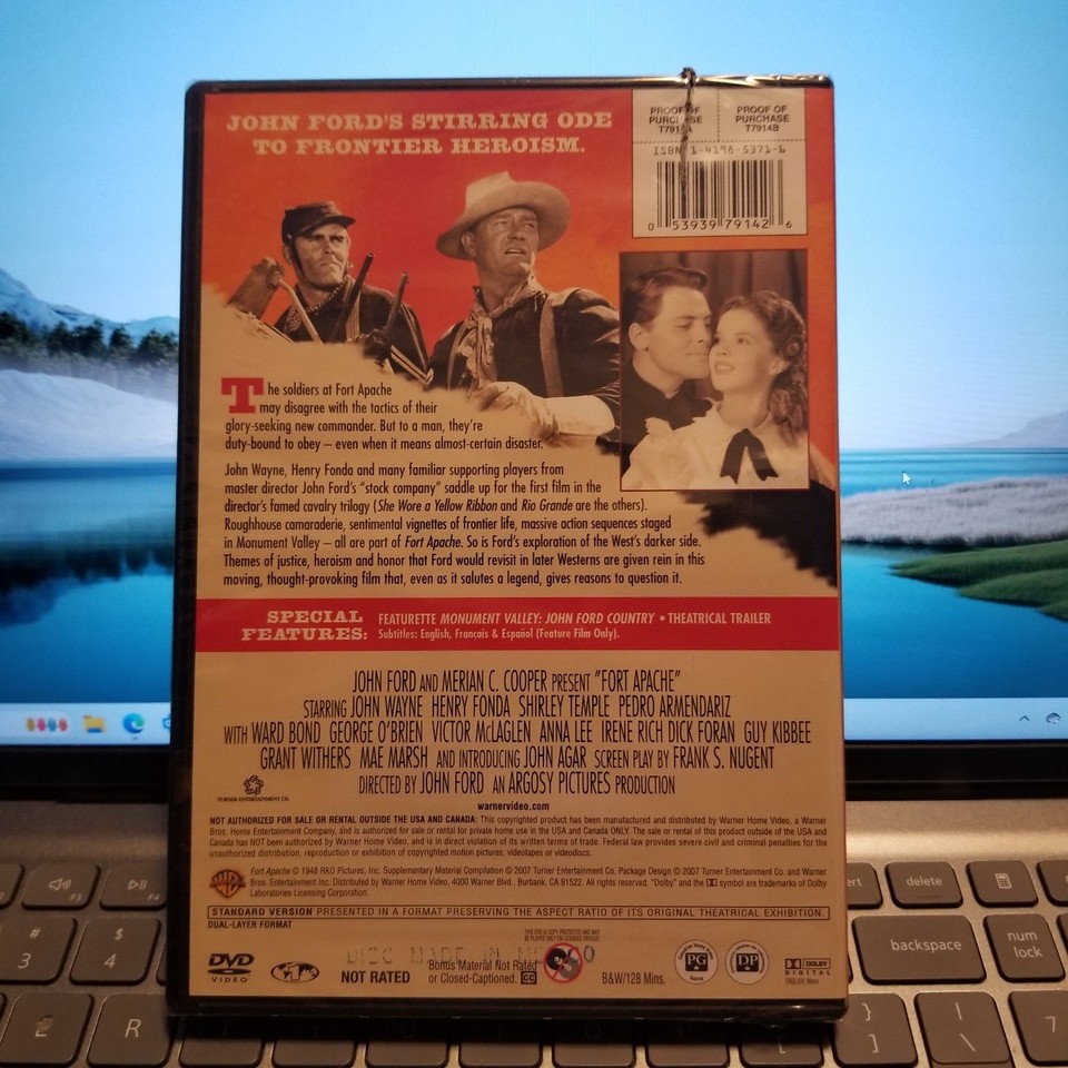 Fort Apache (DVD, 2007, NEW) John Wayne Henry Fonda Shirley Temple ...