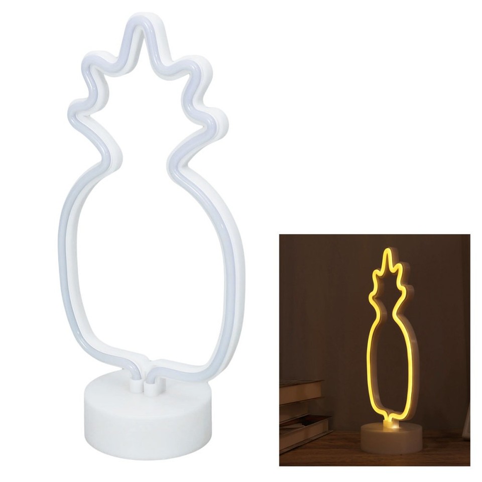 Pineapple Neon Sign LED Neon Light Sign with Holder Base For Home Party ...