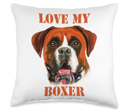 Love My Boxer Throw Pillow 2 Sizes. Ships FREE | eBay