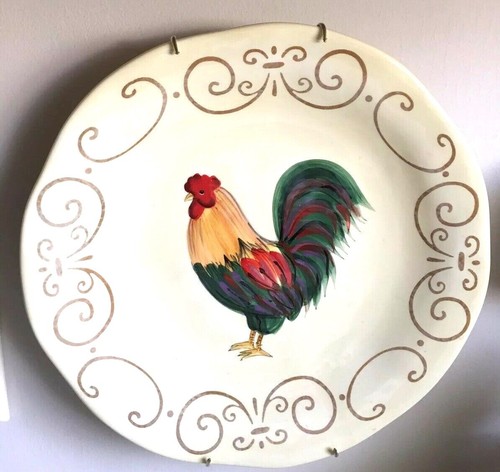 MIKASA Brava Rooster Colorful Handpainted Ceramic Plate Farmhouse ...