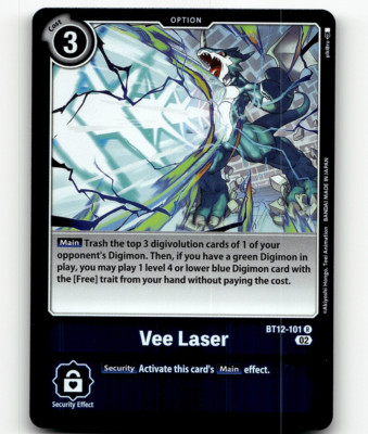 Digimon Vee Laser Across Time BT12-101 R | eBay