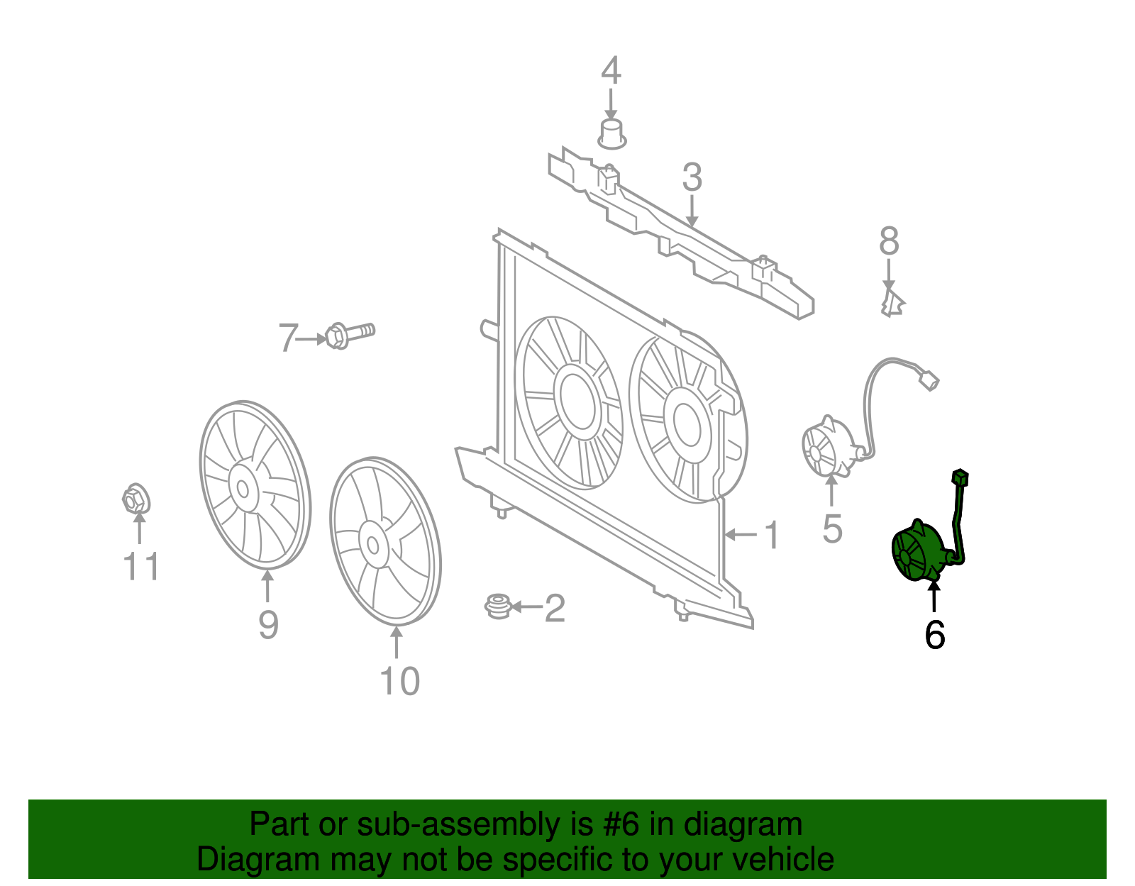 16363-28390 TOYOTA Motor Cooling Fan 1636328390 Genuine OEM Part for ...