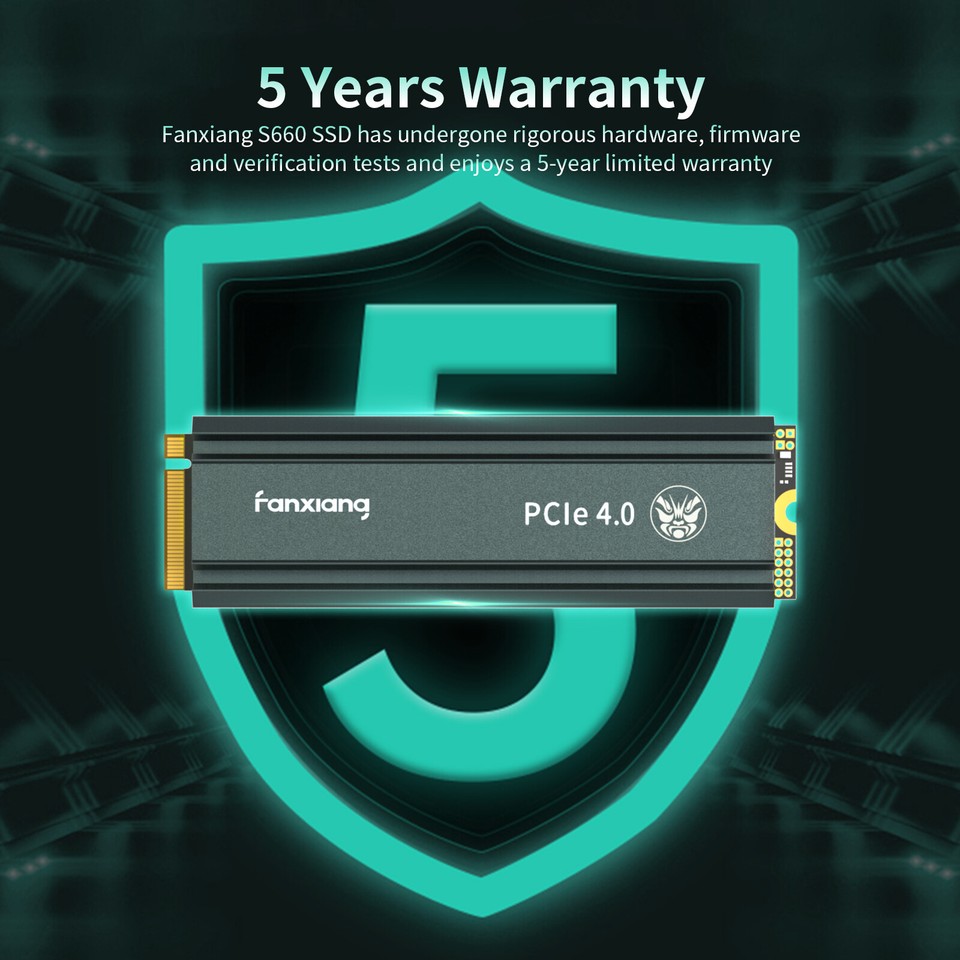 Fanxiang SSD 500GB 1TB 2TB M.2 NVME With Heatsink PCIe 4.0 Solid State ...