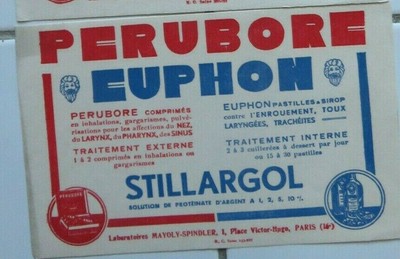 Buvard Pharmacie Perubore Euphon Borostyrol lab Mayoly Spindler | eBay