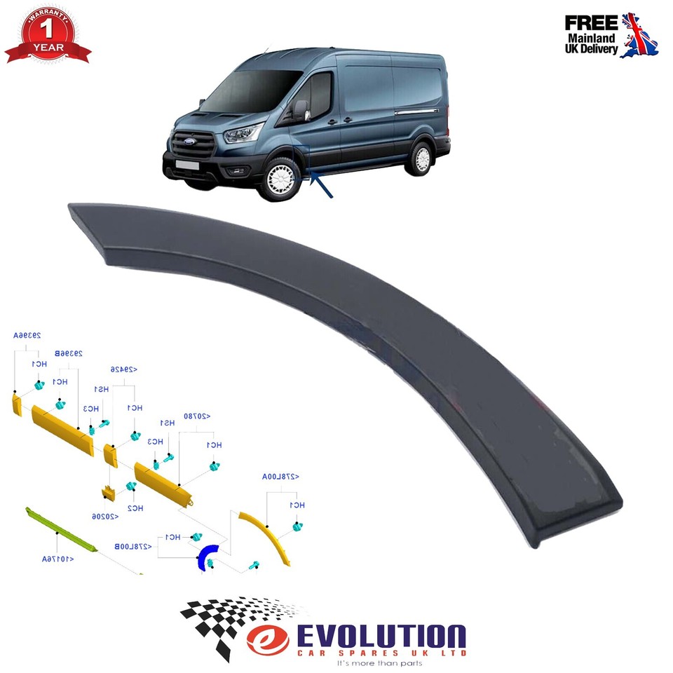 Front Left N/S Wheel Arch Trim Moulding Fits Ford Transit MK8 14 On ...