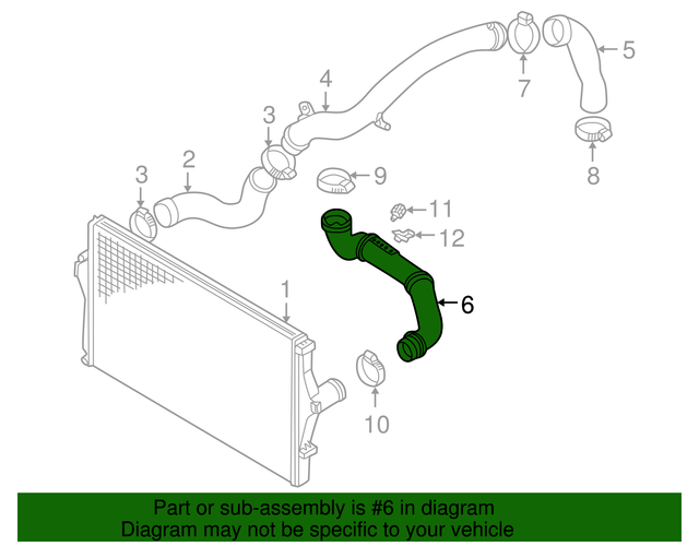 OEM Volvo S60 R S60r 04-07 Charge Air Pipe Intercooler Hose Turbo ...