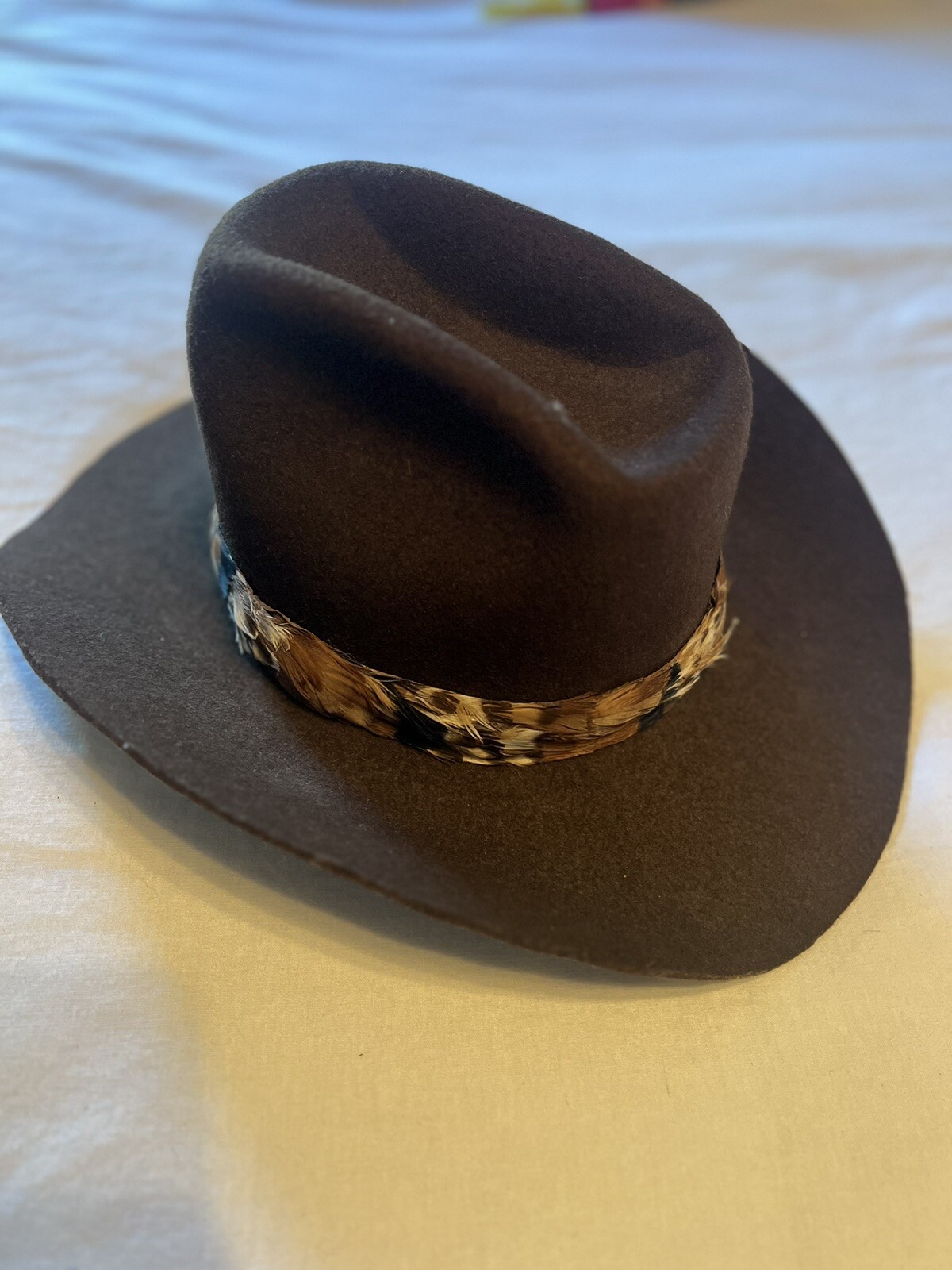 Vintage Always on Top Western Cowboy Hat Brown Feathe… - Gem