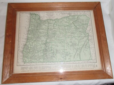 Antique Framed Oregon 1937 Map 11 x 14 Rand McNally | eBay