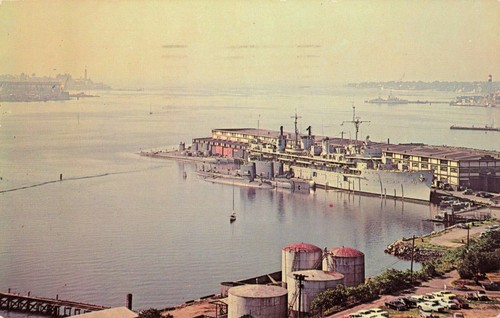 Postcard USS Fulton Submarine Tender USS Skipjack posted 1972 New ...