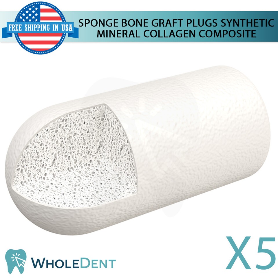 Dental 5 Sponges Grafting Plug Synthetic Collagen Sterile Surgical Bone ...