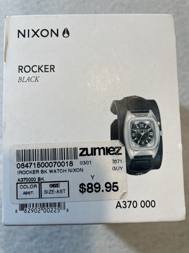 Nixon Rocker Watch, A370 000, New, Black, NOS | eBay