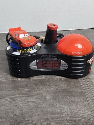 Disney Pixar Cars Lightning McQueen Piston Cup Projection Alarm Clock ...