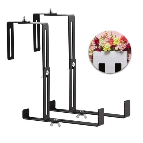 2PCS Adjustable Universal Planter Box Brackets for Window Boxes ...