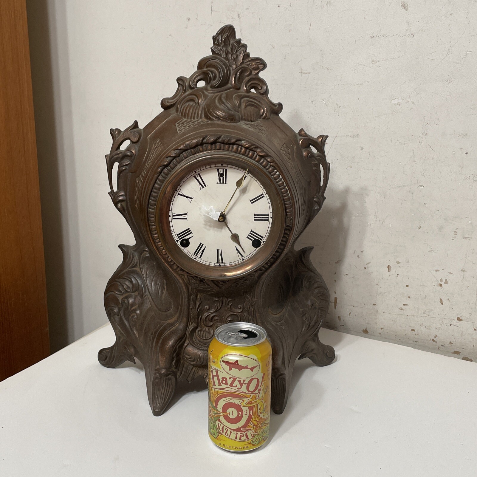 Huge Antique Iron Front Mantle Clock EN Welch Muller Era | eBay