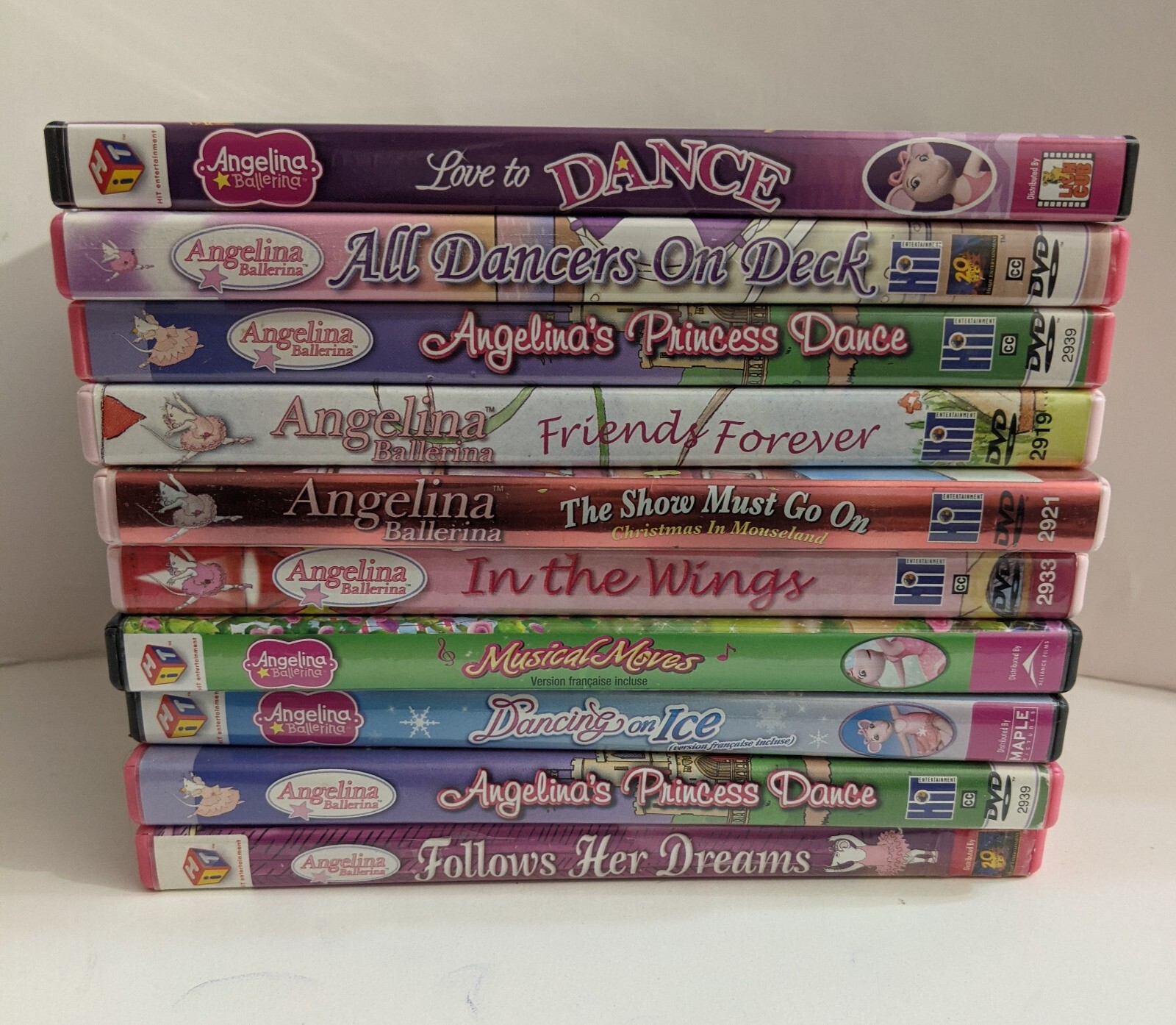 Lot Of 10 Angelina Ballerina Dvds- Friends Forever, Princess Dance,In ...