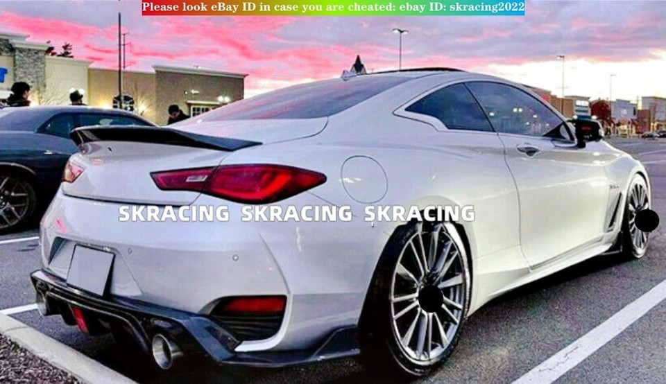 Glossy black Rear Trunk Lip Spoiler Wing For 2013-16 17-22 Infiniti Q60 ...