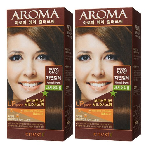 Enesty aroma hair dye for gray hair, 5/0 natural brown, 2EA | eBay