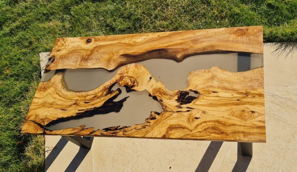 Transparent Wood Epoxy Coffee Table, Epoxy Resin Table,Smokey River ...