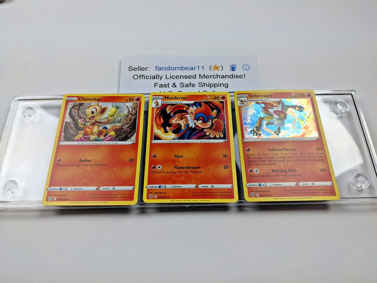 Pokemon Chimchar Evolution Cards