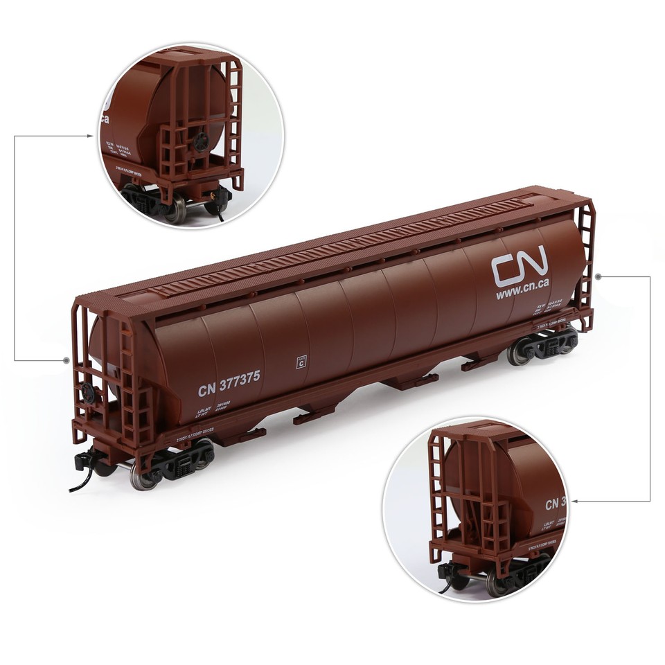 Evemodel Trains HO Scale 1:87 Cylindrical Covered Grain Hopper Car ...