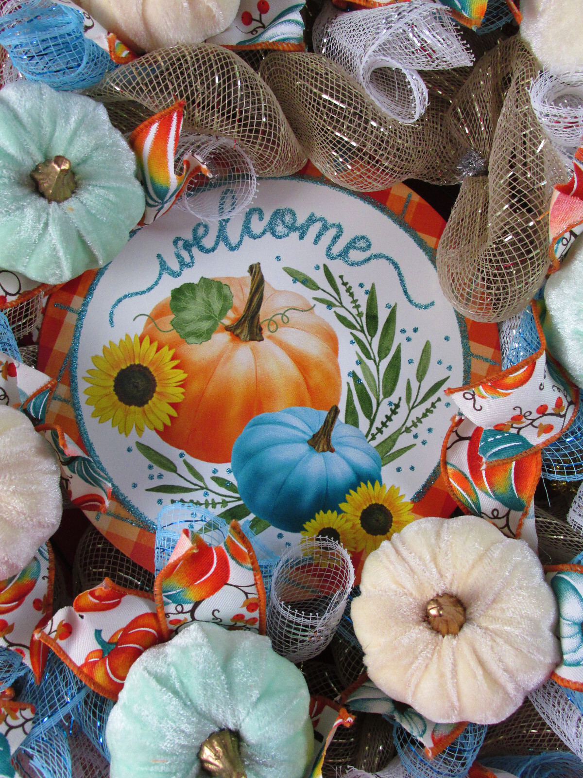 Woodland Cruffle Bubble Deco Mesh Fall Wreath | eBay