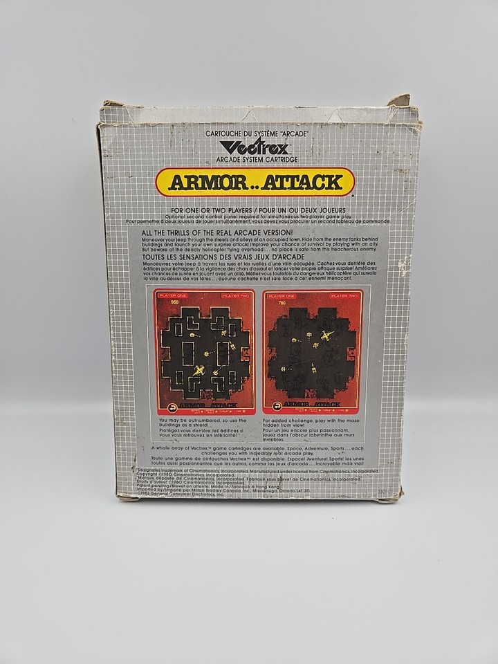 Vectrex - Armor Attack Arcade System Cartridge CIB w/ Overlay and ...