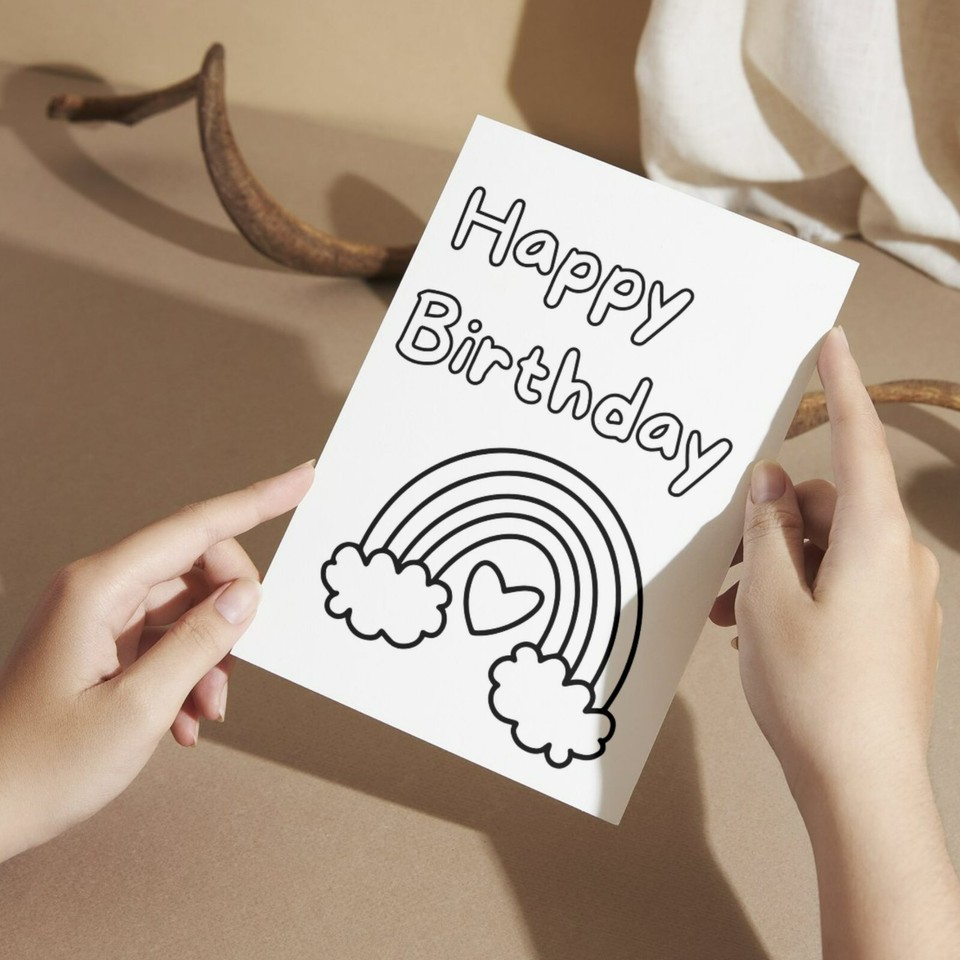 Color your own birthday card variety pack with envelopes: Set of 5 ...