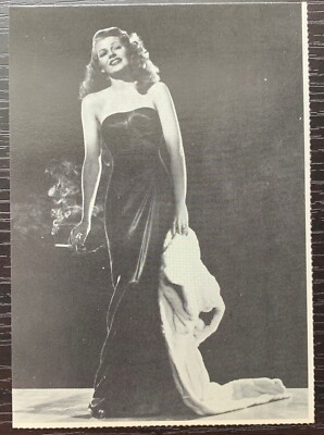 RITA HAYWORTH IN GILDA ACTRESS BLACK AND WHITE POSTCARD 4X6 NEW UNUSED ...