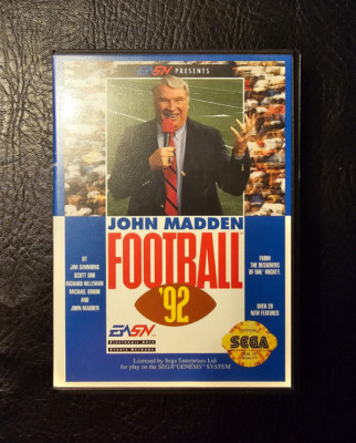 John Madden Football '92 (Sega Genesis, 1991) - Complete CIB - Cleaned ...