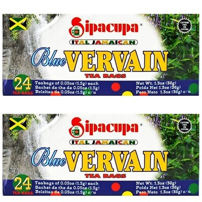 Sipacupa Blue Vervain Herbal Tea 24 Tea Bags - Product of Jamaica Pack ...