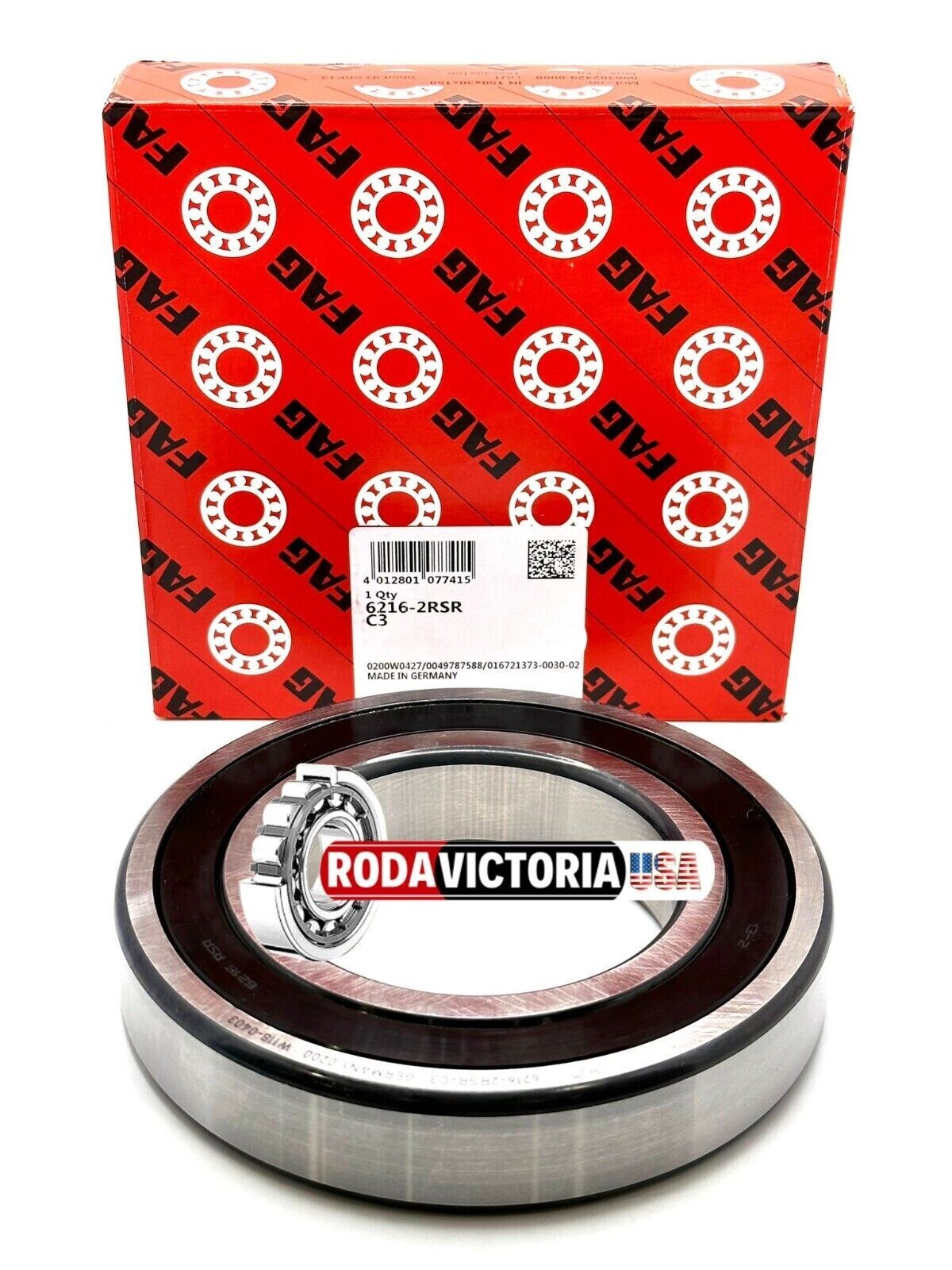 FAG GERMANY 6216 2RS C3 DEEP GROOVE BALL BEARING, RUBBER SEALED ...