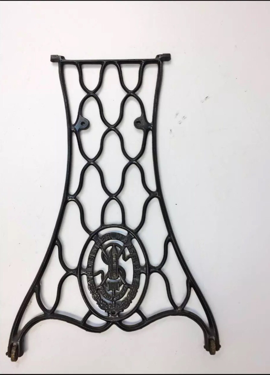 2-Vintage CASTIRON Treadle Base legs side table singer sewing machine ...