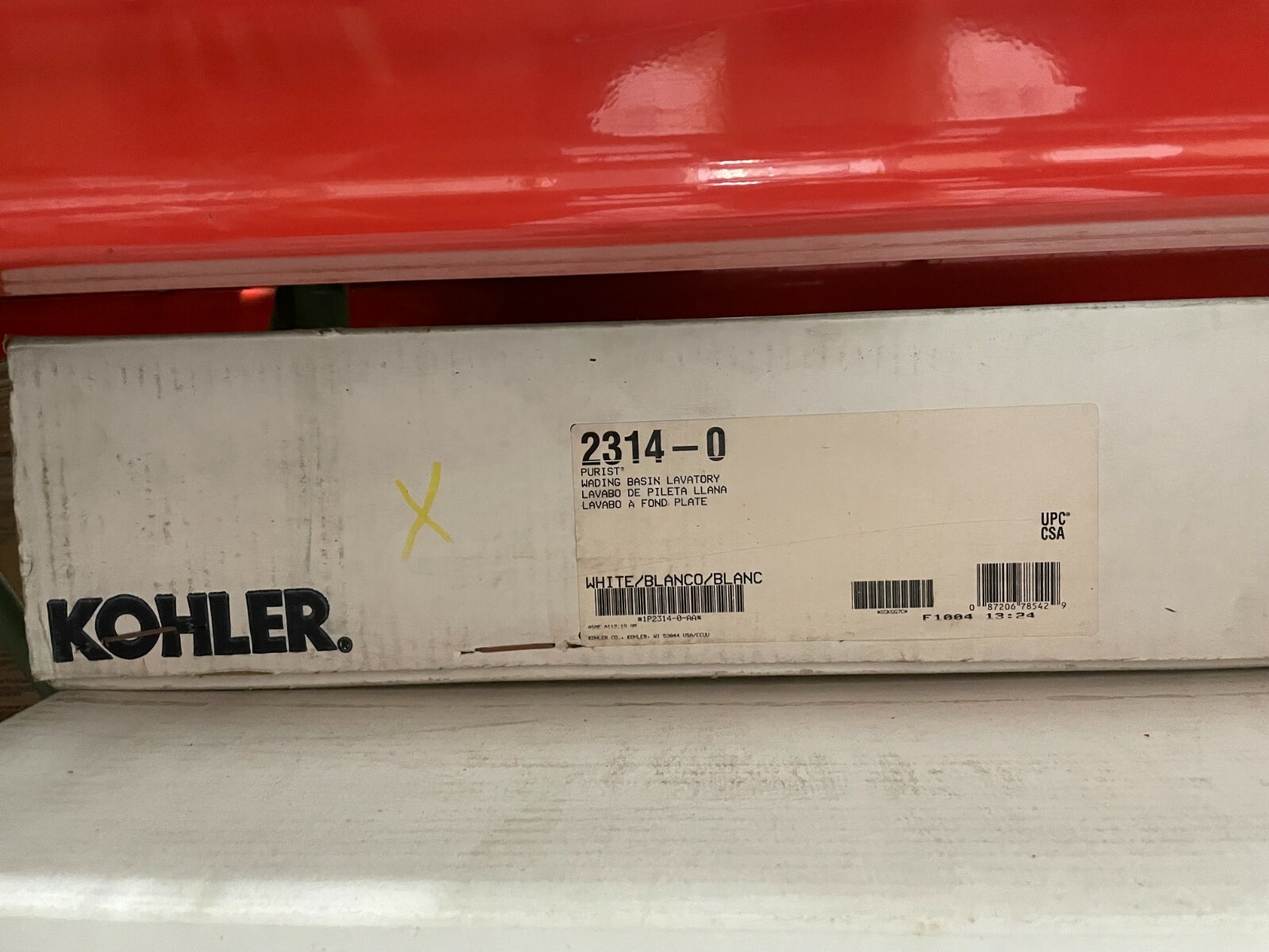 K-2314-0 Purist Wading Pool Fireclay vessel bathroom sink with ...