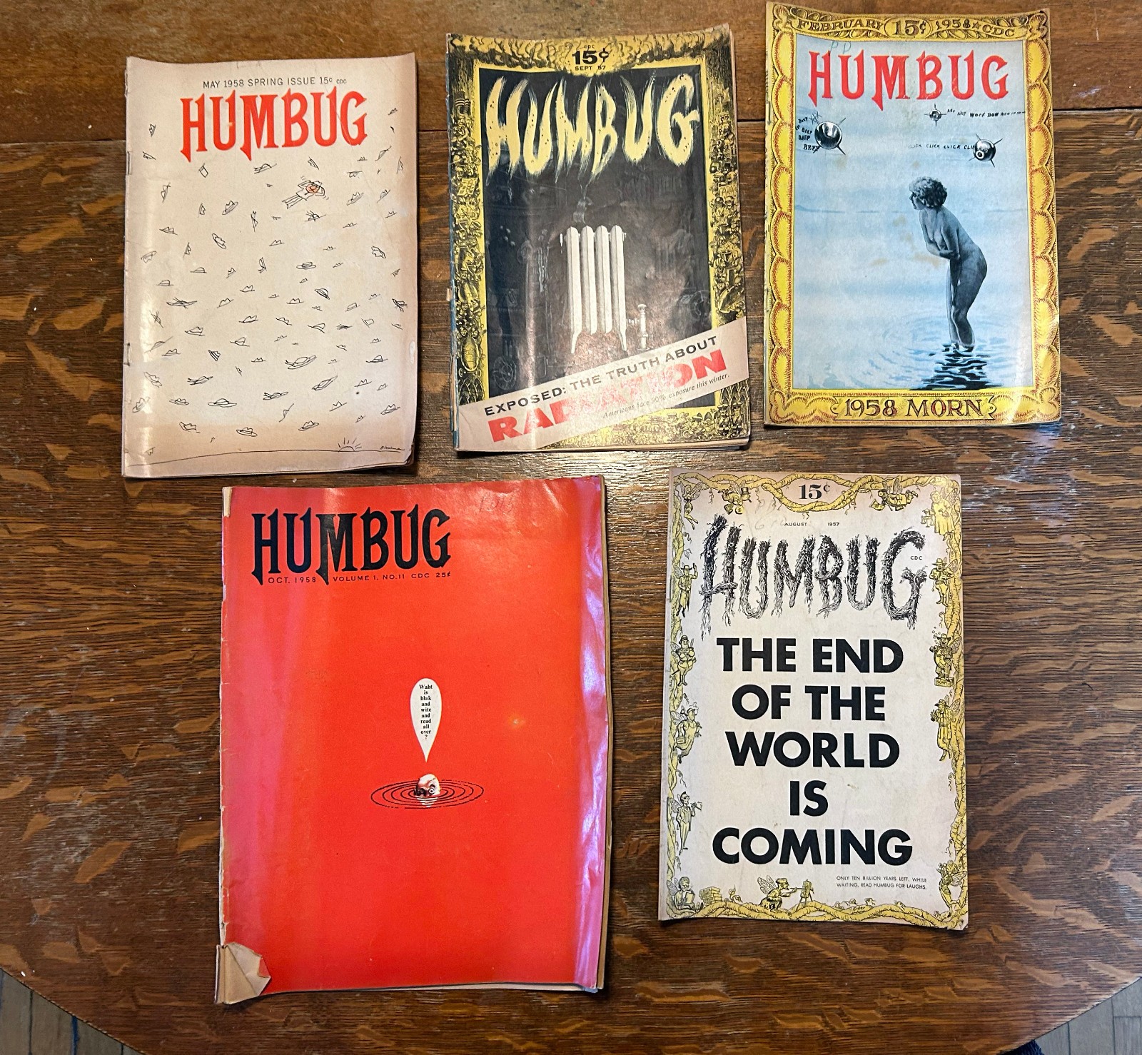 Lot of 5 HUMBUG Magazines / Comics 1957 - 1958 - From makers of Mad ...