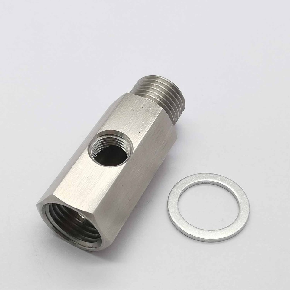M16x1.5Female Oil Pressure Sensor Tee 1/8NPT to M16x1.5 Male Adapter ...