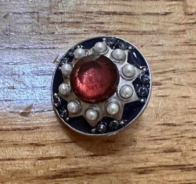 CHANEL 100% Authentic Vintage Red/Blue Cabochon Button - NEW/RARE (1 ...