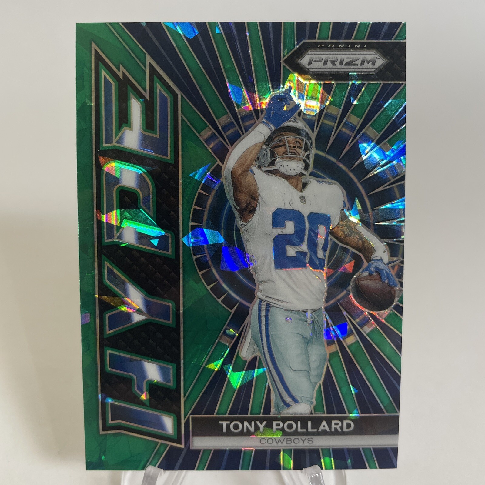 Tony Pollard 2023 Panini Prizm Hype Green Cracked Ice Card#H-11 | eBay
