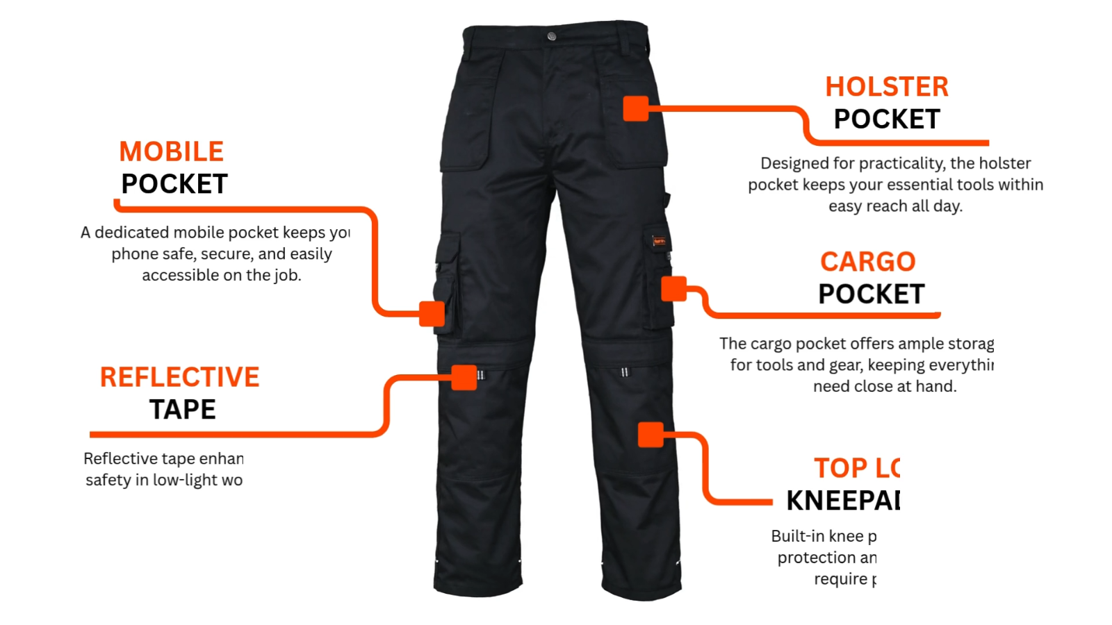 WrightFits Work Trousers Mens Safety Cargo Pants Multi Pockets & Knee ...