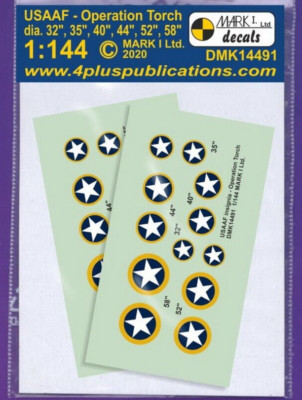 Mark I Decals 1/144 US Army Air Force USAAF Stars Operation Torch Decal ...