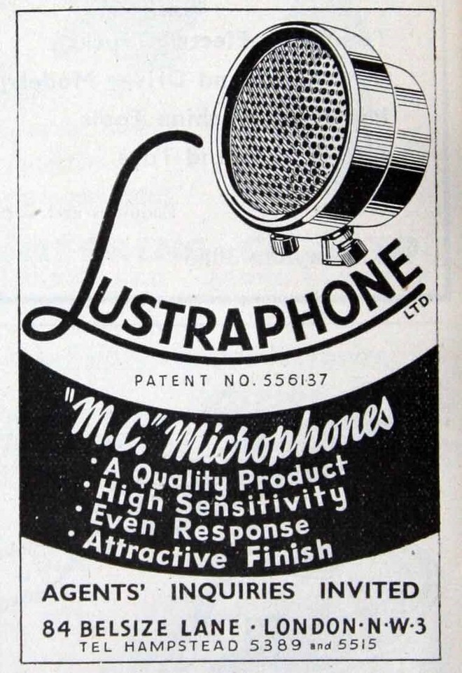 Super Rare 1930's LUSTRAPHONE MC Microphone, working w/old Universal ...