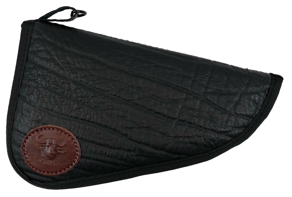 AFRICAN Cape Buffalo hide HANDGUN / PISTOL CASE / RUG 10" - Black NEW ...
