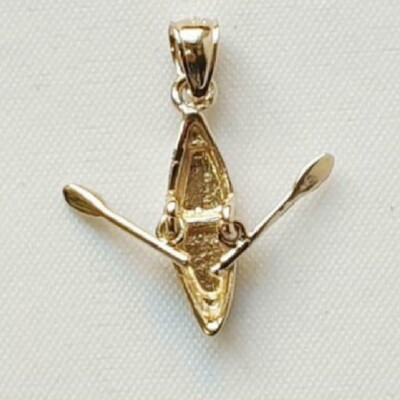14k Yellow Gold Kayak Canoe 3D Pendant / Charm, Made in USA | eBay