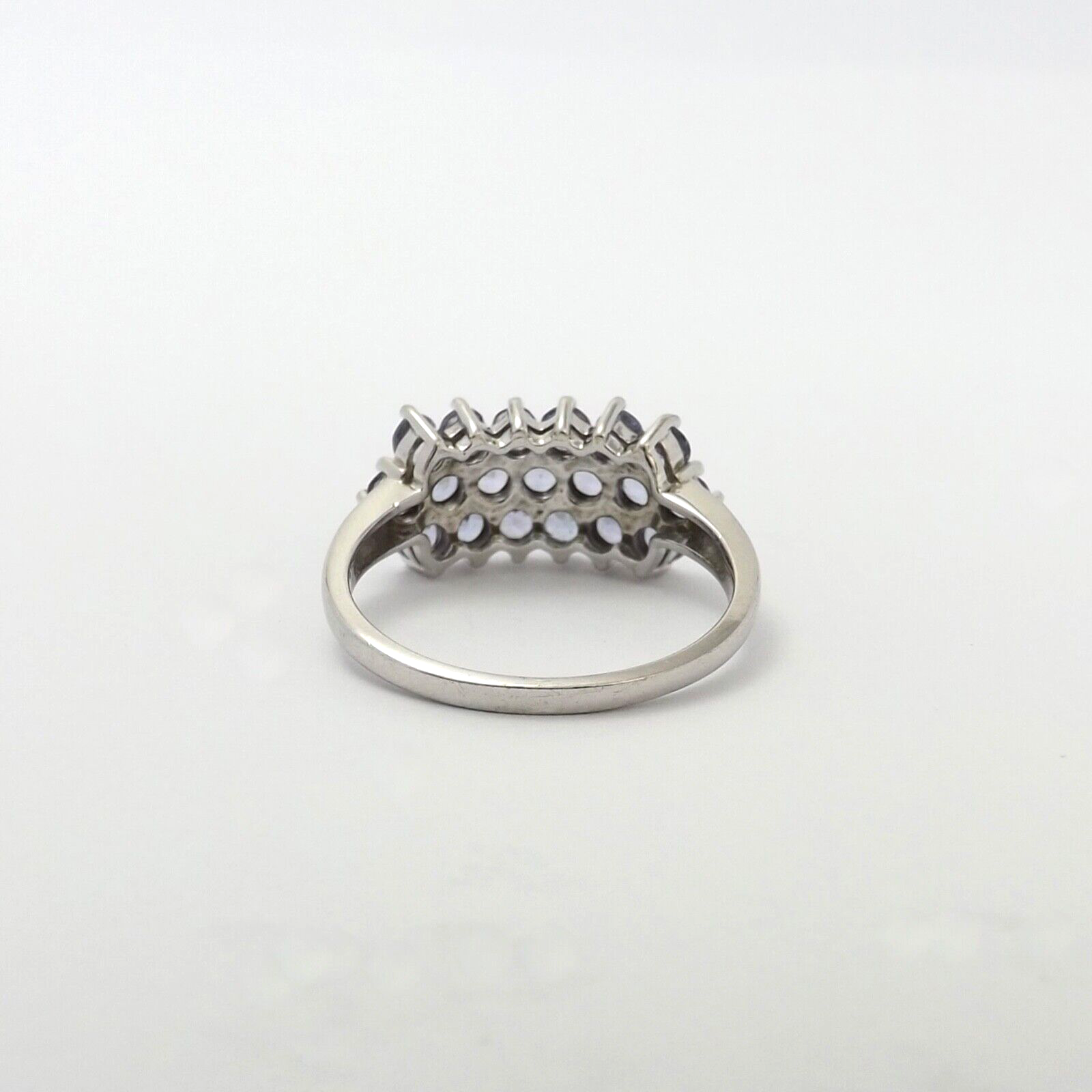 John Rinker JCR 10k White Gold Genuine Tanzanite 3 Row Band Ring 4gr | eBay