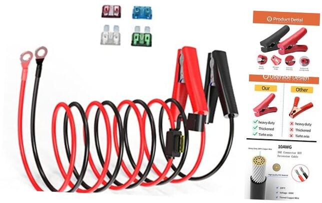 10AWG Battery Terminal Harness,Quick Disconnect 5FT Alligator Clips to ...