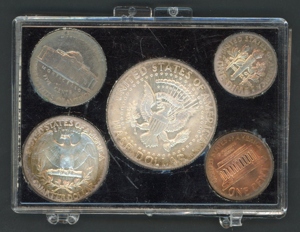 United States 1964-P US Mint Set in Plastic Case Silver Coins ...