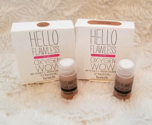 2x BENEFIT Hello Flawless Oxygen Wow Brightening Makeup HAZELNUT ...